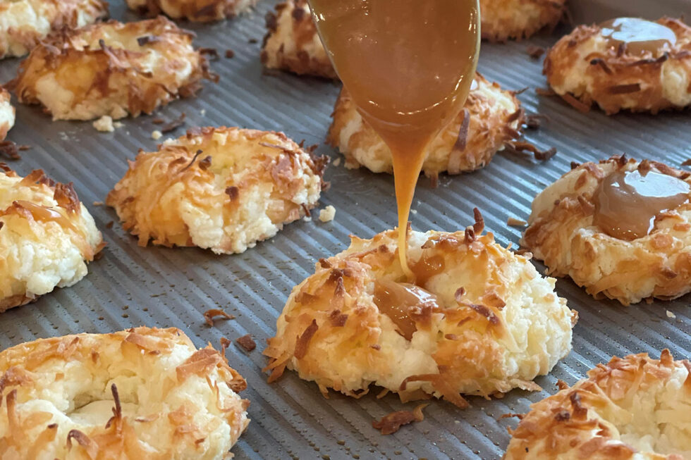 Salted Caramel Coconut Cookies Recipe - Sweetened Flaked Coconut
